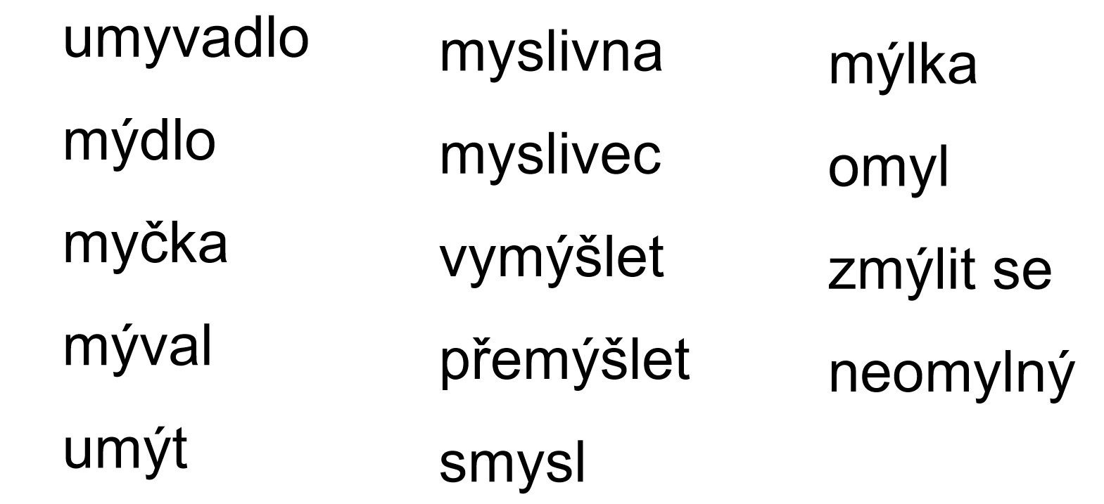 Učivo pro chybějící :: 3. třída